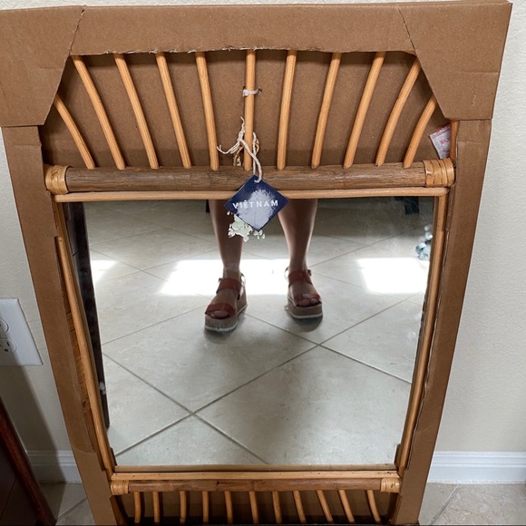 Wall Decor | Boho Chic Wooden Rectangle Mirror | Poshmark